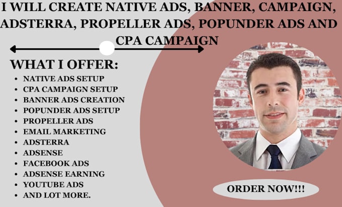 Create native ads, banner, campaign, adsterra, propeller ads and ...