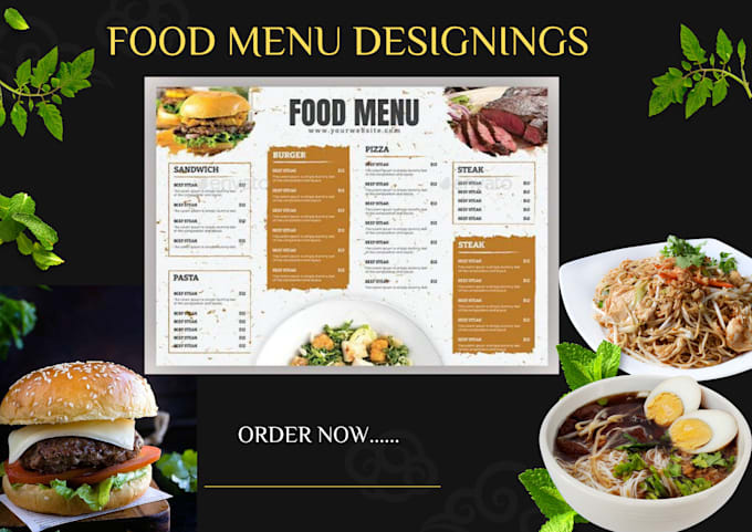 Design attractive food menu cards, food flyers by Ps8687 | Fiverr
