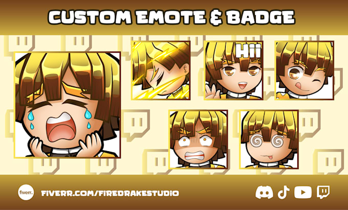 Create Custom Cute And Chibi Twitch Emotes And Sub Badges For Your