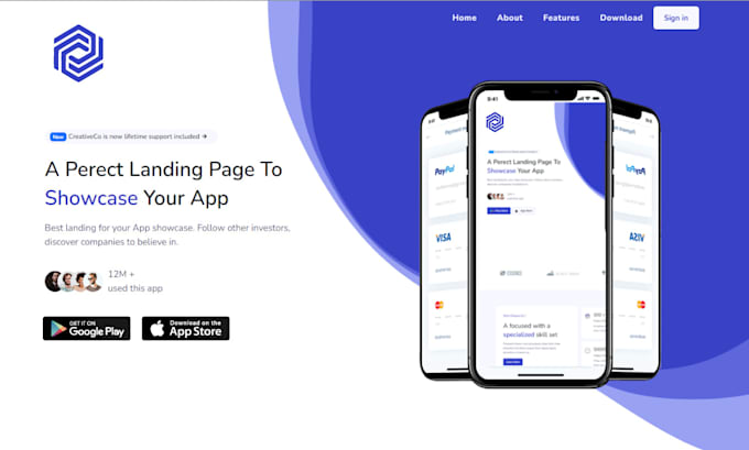 Create responsive mobile app landing page website by Asmi_77 | Fiverr