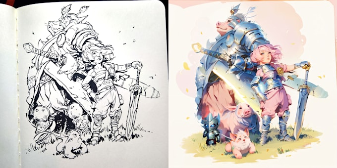 Inpaint, color, lineart your sketch, manga, comic using ai by Rookni ...