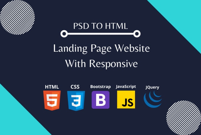 Develop custom responsive website using html css and js by ...