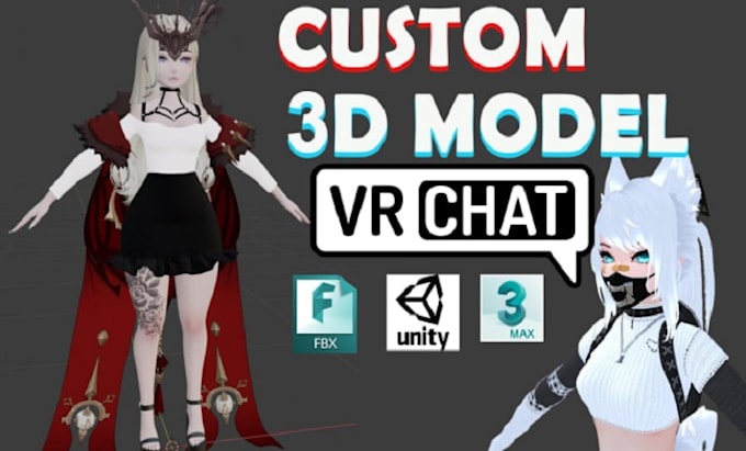 3d model, vrchat avatar, vr chat avatar, furry character, vroid, furry ...