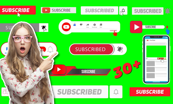 Create awesome youtube subscribe animation and like button by ...