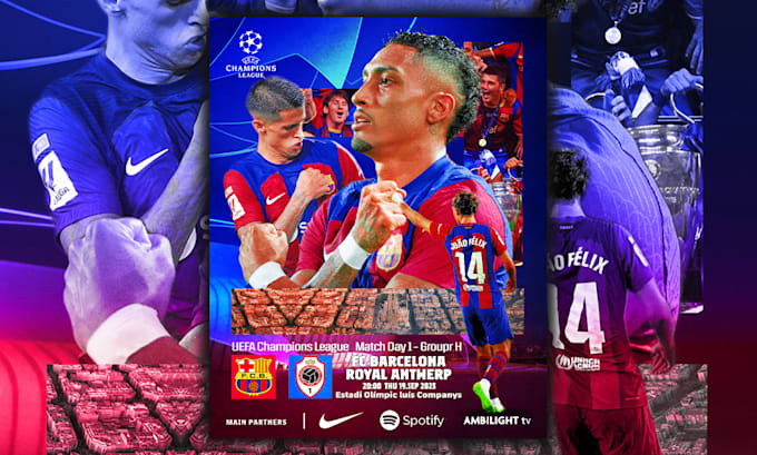 Design any sport design football poster matchday lineup post by ...