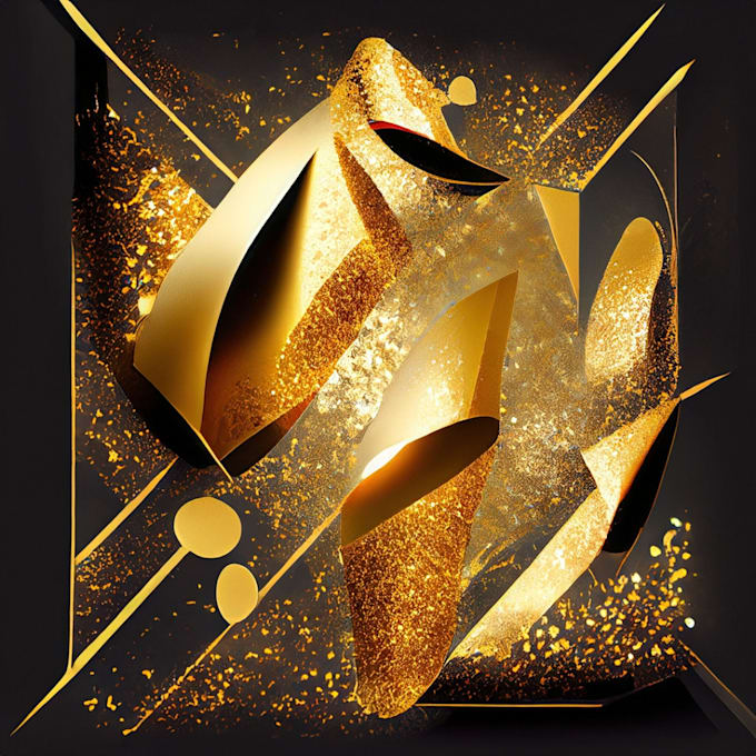 Create digital artworks using gold theme by Beagraphic | Fiverr