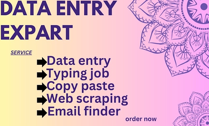 Do correct data entry, copy paste,web scraping, pdf to excel by ...