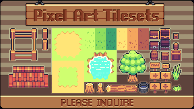 Draw any pixel art tileset by Goldentreesart | Fiverr