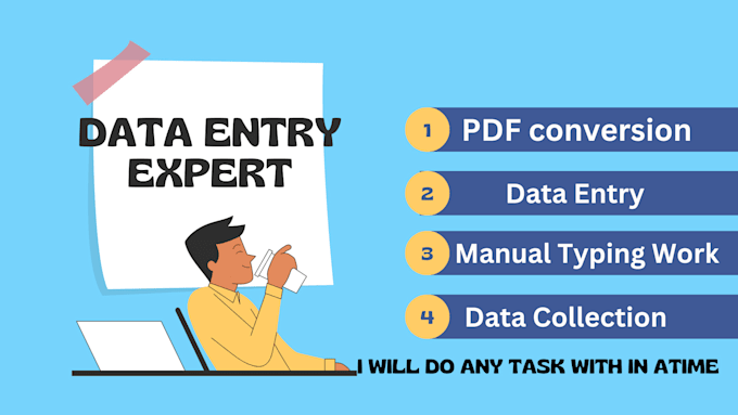Be your va, excel data entry,copy paste job, typing work,convert pdf to ...