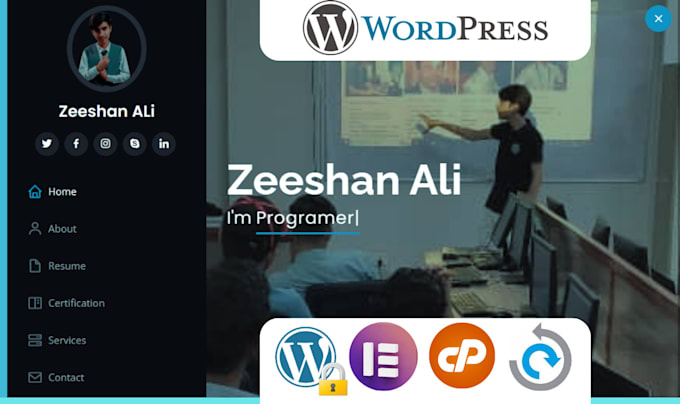 Create personal resume portfolio wordpress website by Zak_zeeshanali | Fiverr