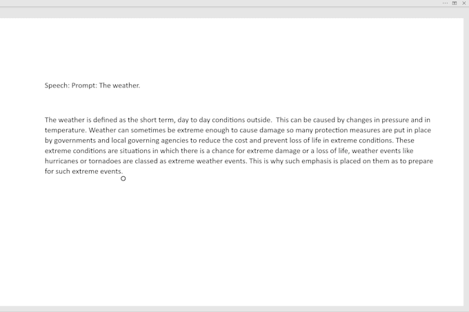 Write 50 to 450 word speeches on a prompt given by you by ...