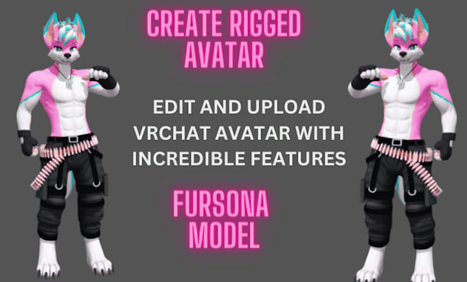 Create and edit custom furry avatar, vrchat avatar, 3d model, vtuber by ...