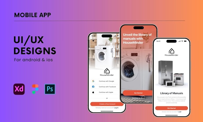 Do mobile app ui ux, ios design and app prototype in figma or xd by Maqsoodfcc | Fiverr