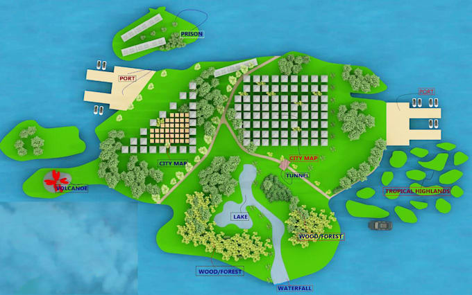 Develop world game level design fortnite map game tycoon map, city map ...
