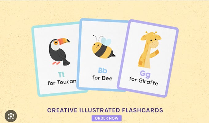 Design captivating printable children flashcards by Mark_lawrencee | Fiverr
