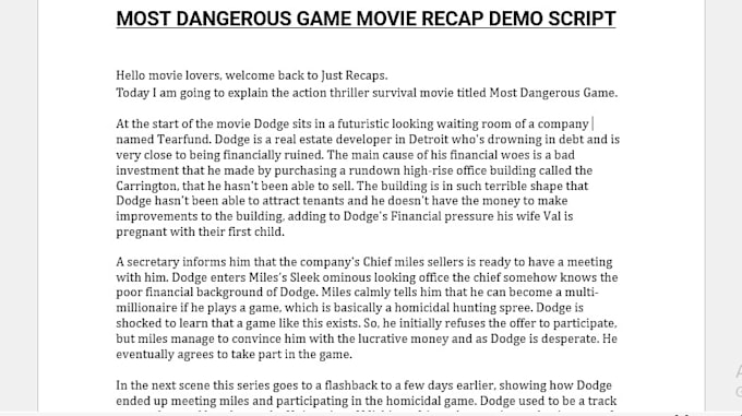 Write movie recap script for youtube by Md_bihan | Fiverr