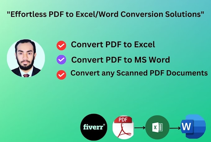 Do pdf to excel or word conversion expert by Syeed042 | Fiverr