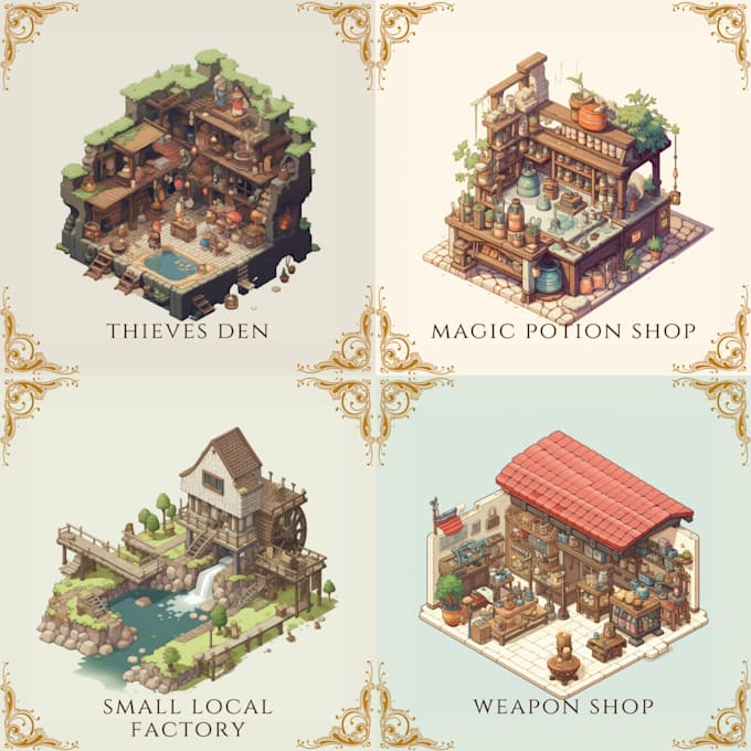 Make isometric fantasy rpg in ghibli for your project by Enzocavano ...