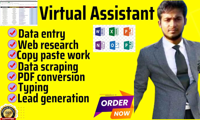 Do excel data entry, virtual assistant, typing, copy paste by Mahmudulmaya | Fiverr