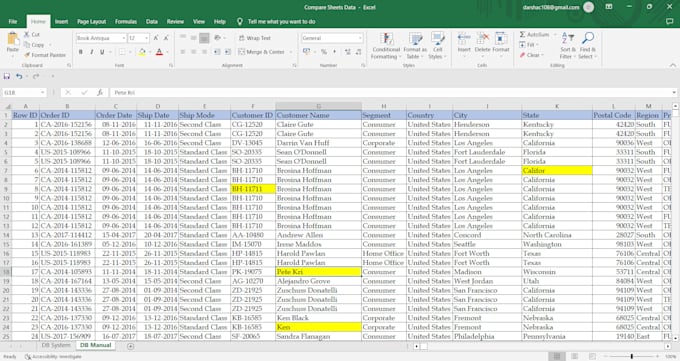 Find differences between 2 similar excel sheets by Anitachetwani | Fiverr
