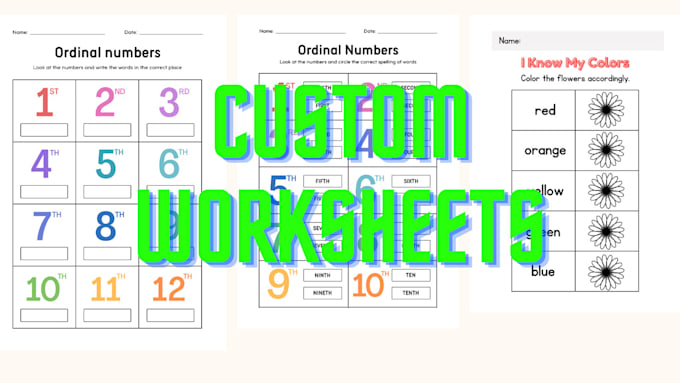 Create custom math and english worksheets by Rajanoman1 | Fiverr