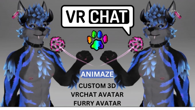 Custom Vrchat Furry Avatar Fursona Nsfw 3d Model For Vrchat Vtuber