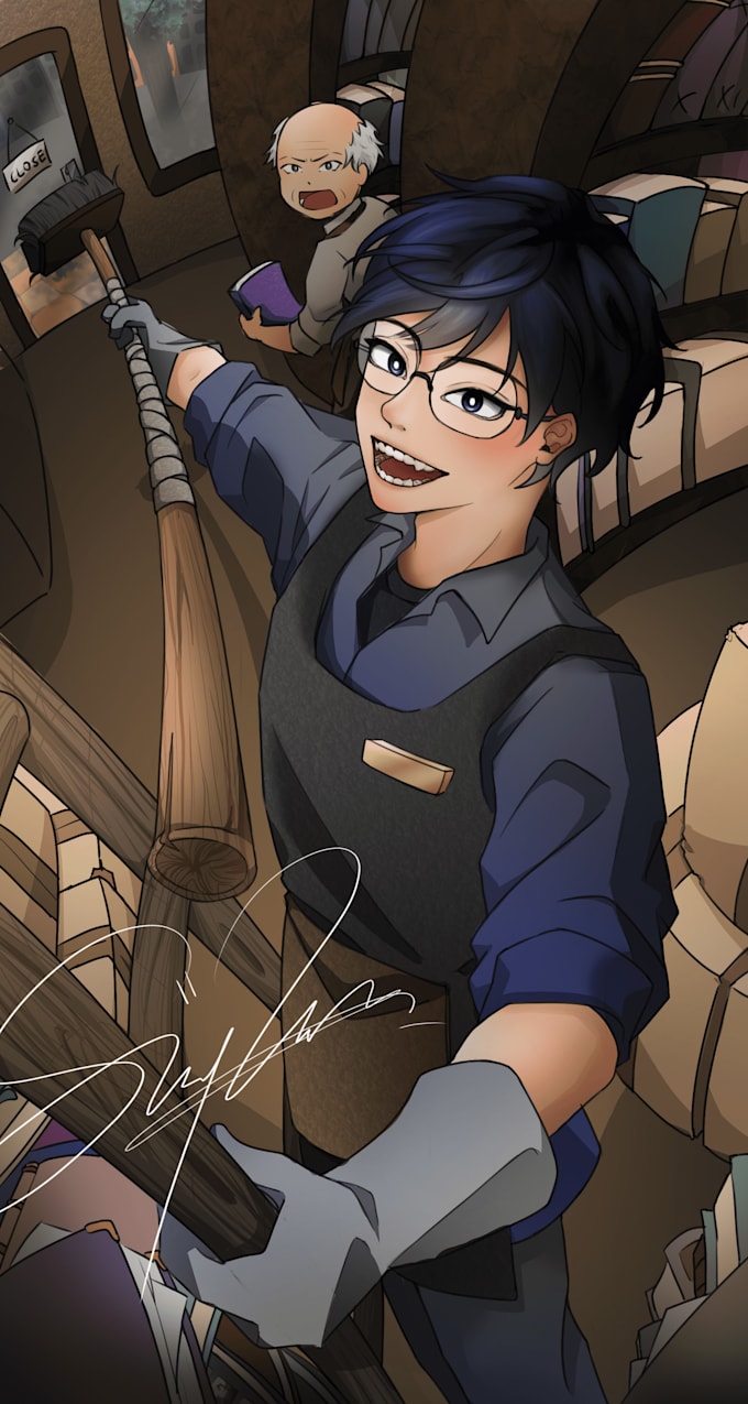 Draw your beautiful oc anime and fanart commission by Drawing_zahra ...