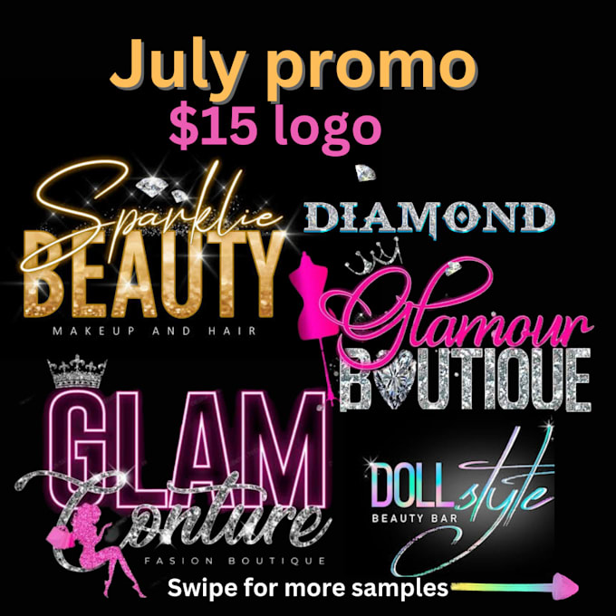 Design a glam bling logo in 12 hours by Yaasminbranding | Fiverr