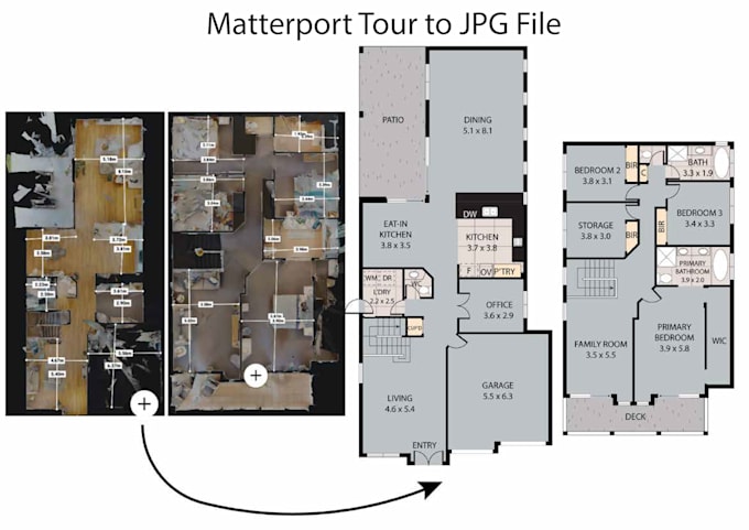 Draw matterport 3d tour to 2d layout drawing