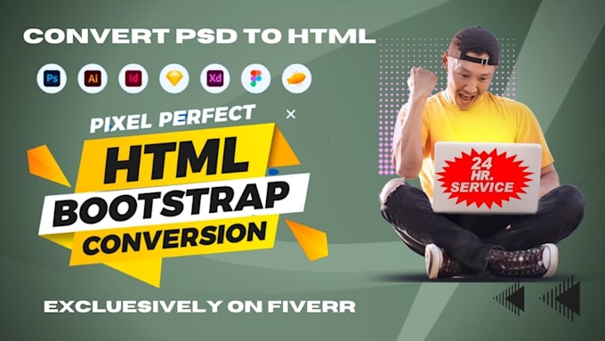 Convert psd, figma, xd to html conversion with bootstrap by Mr_rakibul | Fiverr