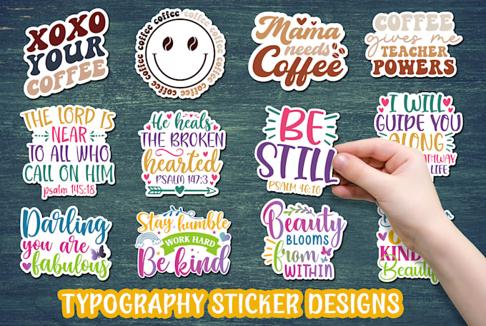 Unique typography sticker designs for small business by Rina_akther ...