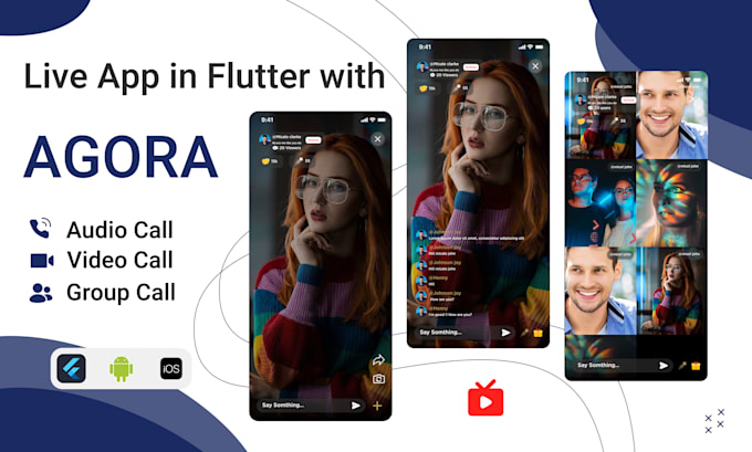 Develop agora live streaming apps in flutter, android and ios by Muhammadmaveed7 | Fiverr