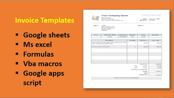Create invoice design templates in ms excel by Decentangel786 | Fiverr
