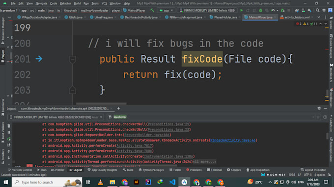 Fix errors in your code in android studio by Asnad_shakeel | Fiverr