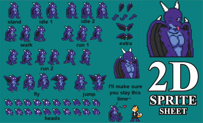 Draw game asset, 2d game character for your game and sprite sheet ...