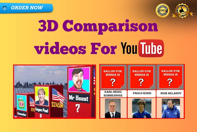 Create viral 3d comparison video animation for youtube by ...