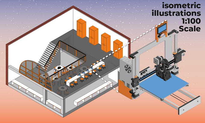 Create an amazing professional isometric illustrations by Jaemae ...