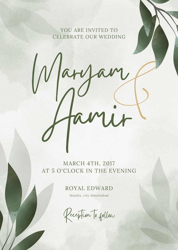 Design wedding invitation cards for your special day, birthday party or ...