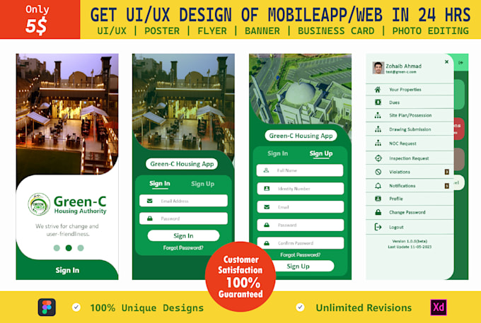Do mobile app ui ux design, website, dashboard and wireframe by Usaf792 | Fiverr