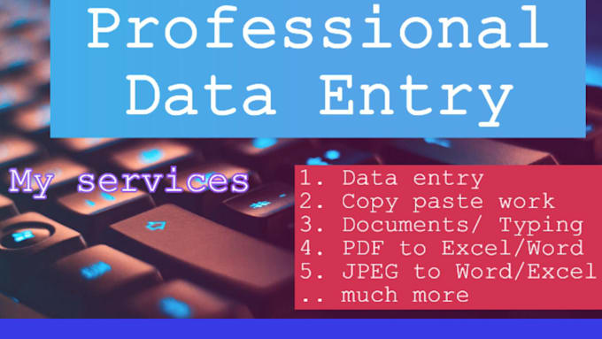 Do data entry, excel data cleaning, copy paste, web scraping by Javed_data1 | Fiverr