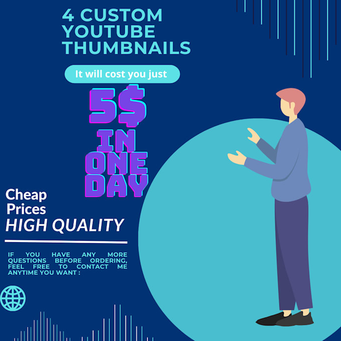 Design 5 custom youtube thumbnails in 24hrs by Moamenemad77 | Fiverr