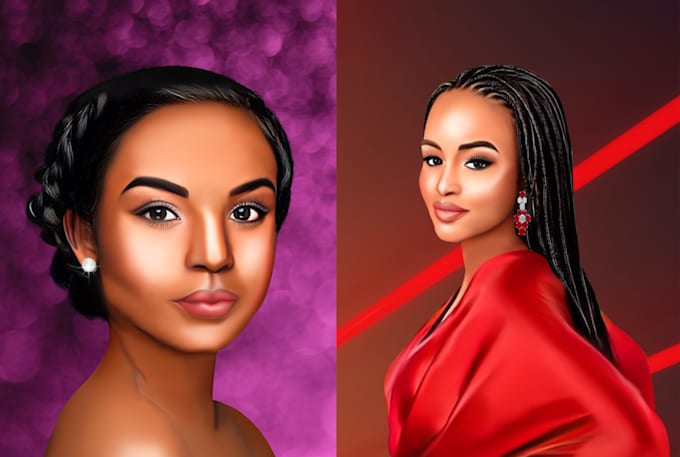 Design african american illustration and portrait painting by ...