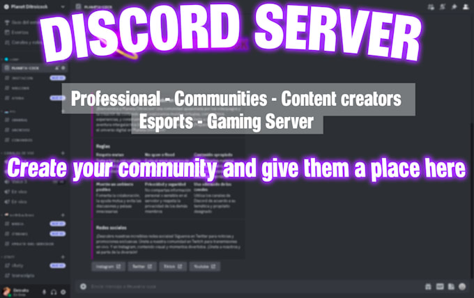Discord server creator configurated desing graphic by Detroito | Fiverr