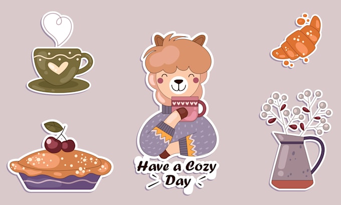 Do custom cute cartoon sticker design by Pakhunttv | Fiverr