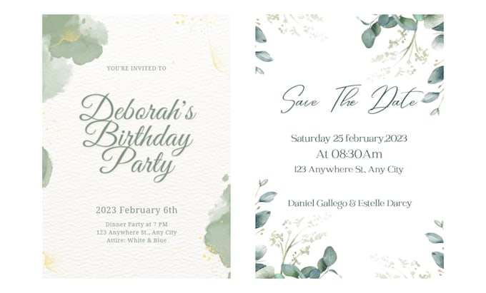 Design your wedding invitation card, save the date, program by ...