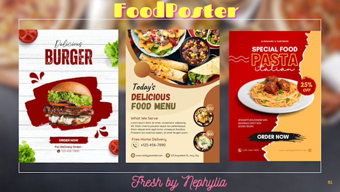 Do perfect food poster for you by Nephylia | Fiverr