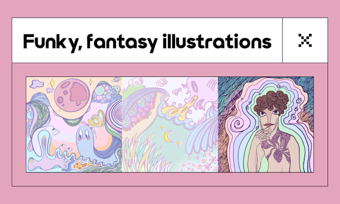 Draw you a funky custom illustration by Olgamitic | Fiverr