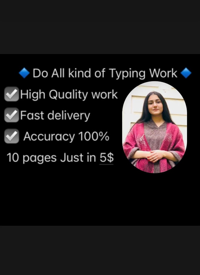 Do kind of typing work with fast typing by Zuni_mir01 | Fiverr