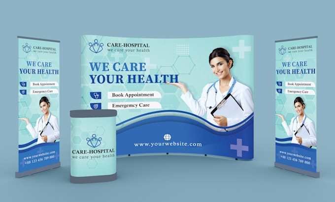 Design trade show banner, backdrop, retractable banner, exhibition stand, booth by Sumi_khatun10 ...