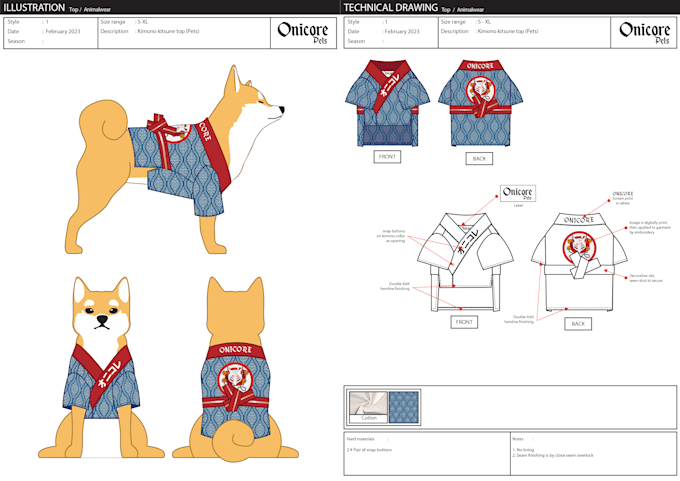 Make gorgeous animal wear illustration and technical drawing by Pinjata ...